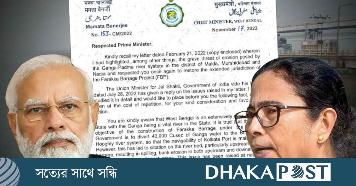 ফারাক্কার জেরে নদীভাঙন: স্থায়ী সমাধান চেয়ে মোদিকে চিঠি মমতার