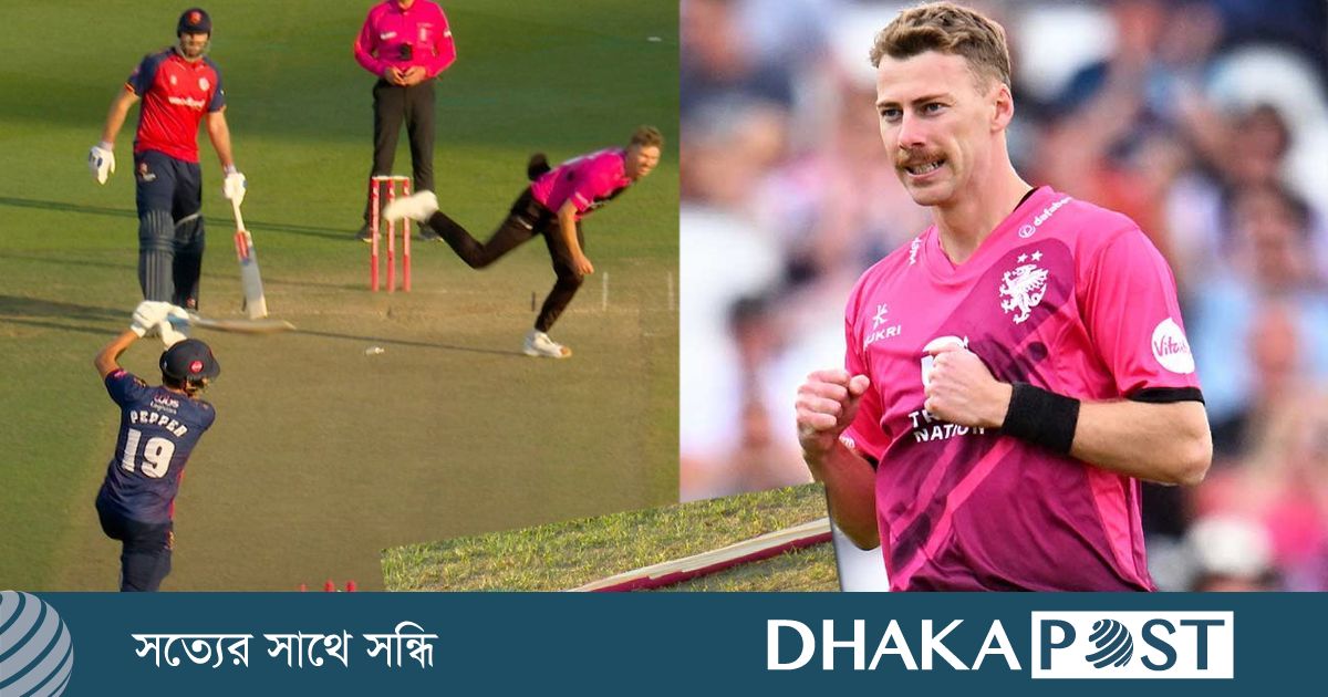 অবিশ্বাস্য ইয়র্কারে মাঝখানে চিড়ে দুই ভাগ হলো স্টাম্প